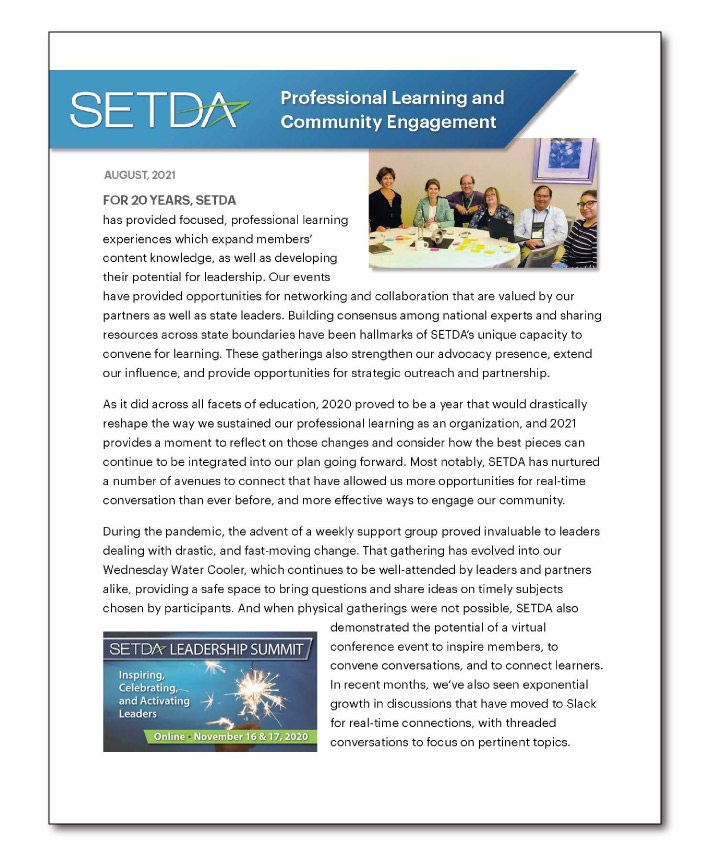 Events - Leadership, Technology, Innovation, Learning | SETDA
